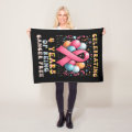 4 Years Of Being Cancer Free Breast Cancer Fleece Blanket | Zazzle