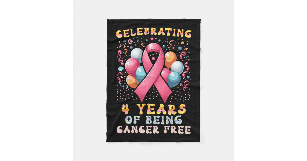 4 Years Of Being Cancer Free Breast Cancer Fleece Blanket | Zazzle