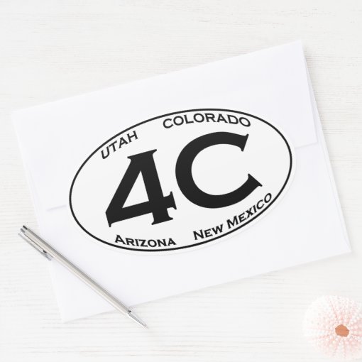 4C - Four Corners USA Oval Logo Oval Sticker | Zazzle