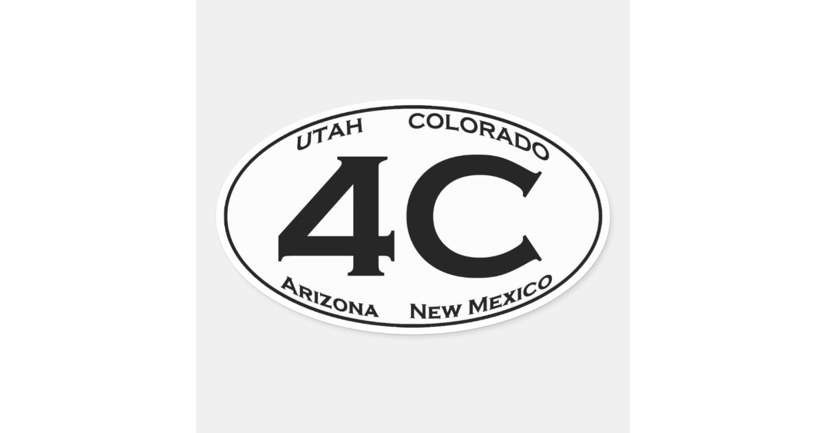 4C - Four Corners USA Oval Logo Oval Sticker | Zazzle