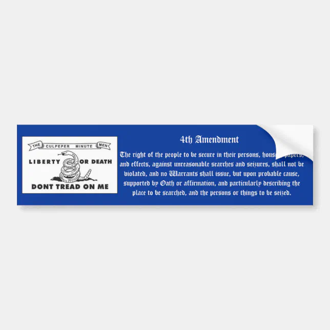 4th Amendment Bumper Sticker | Zazzle
