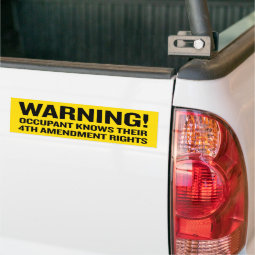 4th Amendment Warning Stickers | Zazzle