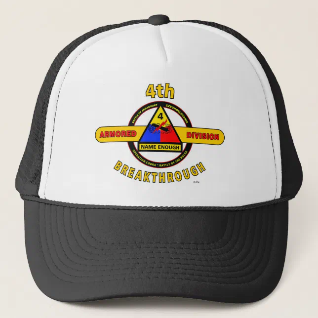 4TH ARMORED DIVISION "BREAKTHROUGH" TRUCKER HAT | Zazzle