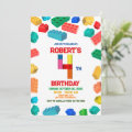 4th Building Blocks Birthday, Building Bricks Invitation | Zazzle