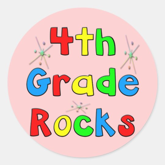 4th Grade Rocks Classic Round Sticker | Zazzle.com