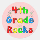 Multicolor 4th Grade Rocks Tshirts and Gifts Classic Round Sticker ...