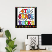 4th Grade Rocks Classroom Poster | Zazzle