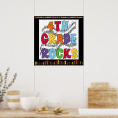 4th Grade Rocks Classroom Poster | Zazzle
