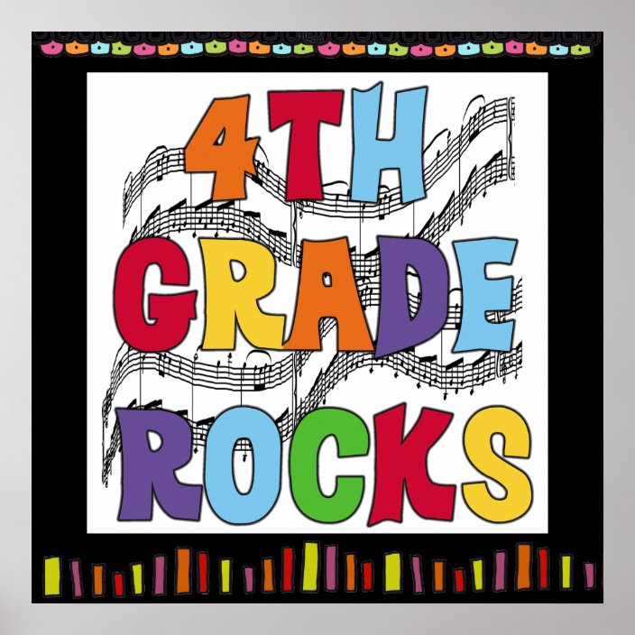 4th Grade Rocks Classroom Poster | Zazzle.com