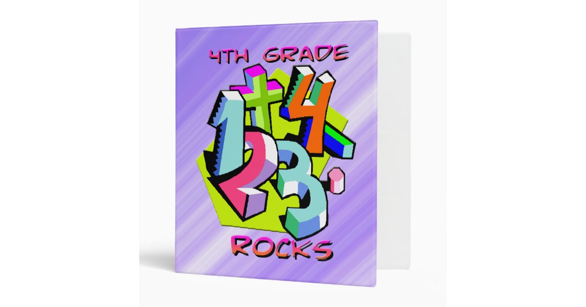 4th Grade Rocks - Numbers Binder | Zazzle