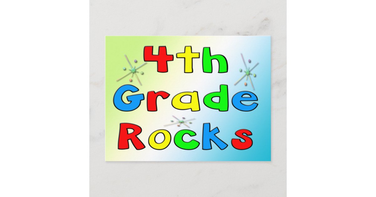 4th Grade Rocks Postcard | Zazzle