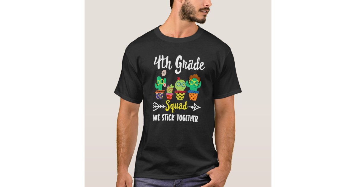 4th Grade Squad Cactus Team 4th Grade Teacher Cre T-Shirt | Zazzle