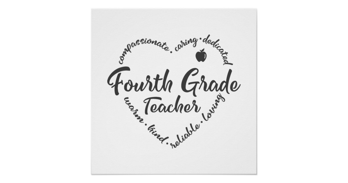 4th Grade Teacher Fourth Grade Teacher Poster Zazzle 4th Grade Teacher Fourth Grade Teacher Poster Zazzle