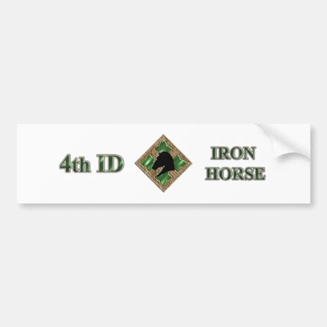 4th ID Iron Horse Bumper Sticker | Zazzle
