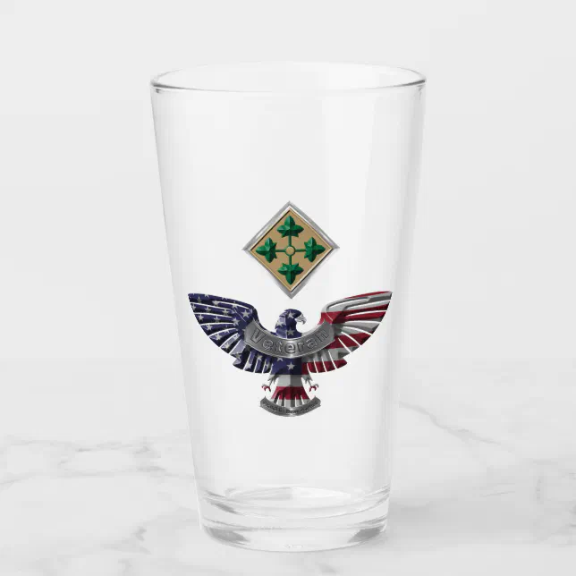 4th Infantry Division Eagle Glass | Zazzle