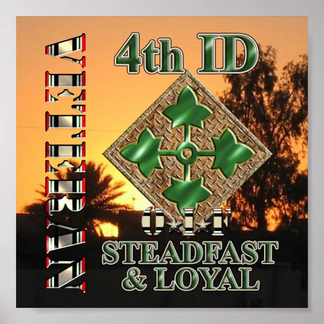 4th Infantry Division OIF Veteran Poster | Zazzle