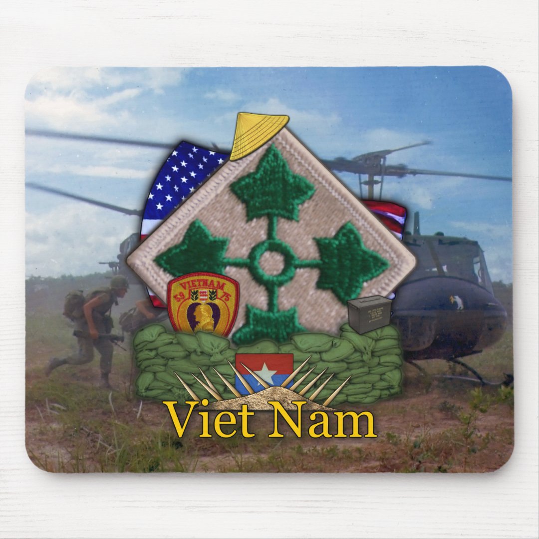 4th infantry division vietnam war vets Mousepad | Zazzle