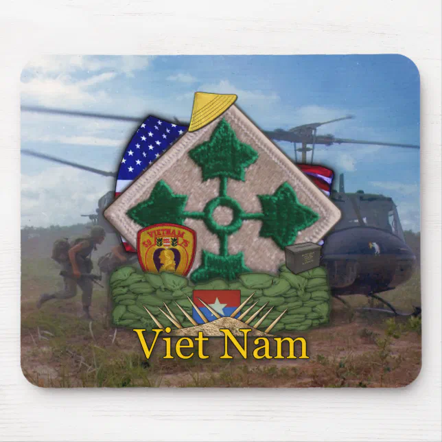 4th infantry division vietnam war vets Mousepad | Zazzle