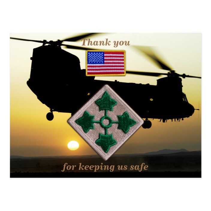 4th infantry Fort Carson veterans vets patch Postcard | Zazzle.com