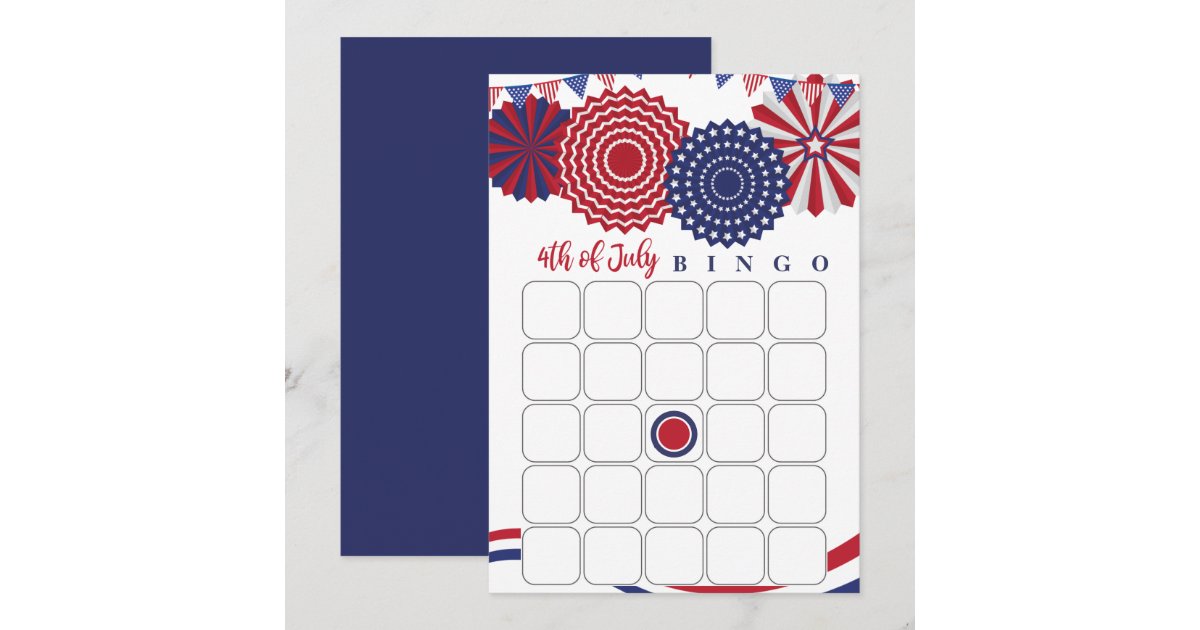 4th July Bingo Card | Zazzle