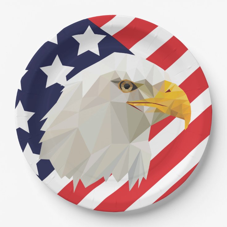 4th July eagle and flag ı Party Paper Plates | Zazzle
