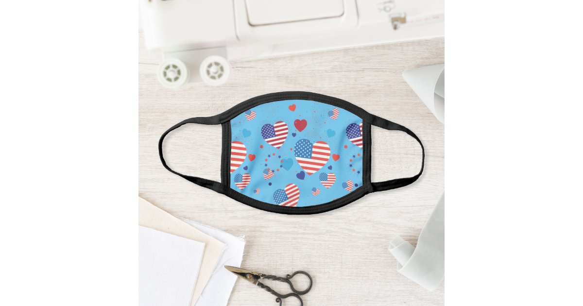 4th July Independence day USA American flag modern Face Mask | Zazzle