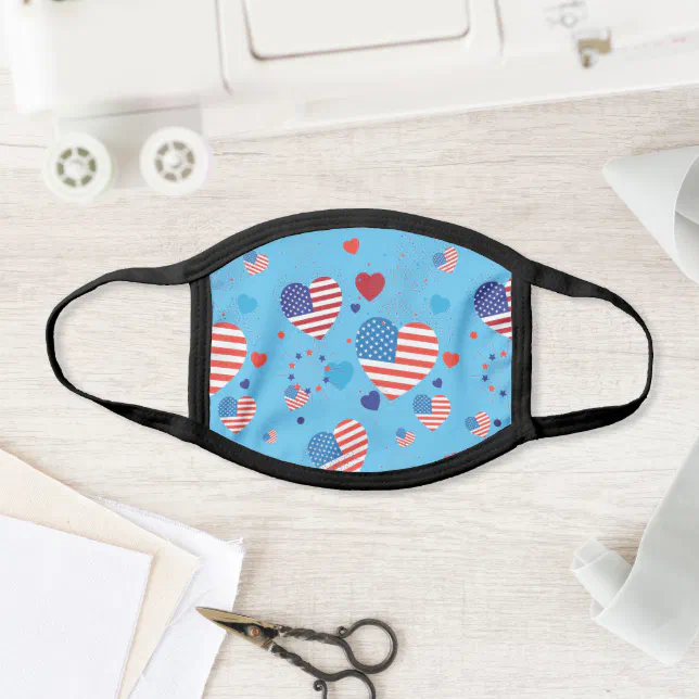 4th July Independence day USA American flag modern Face Mask | Zazzle