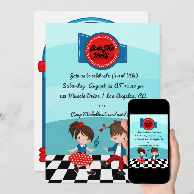 4th July Sock Hop Party Invitation | Zazzle