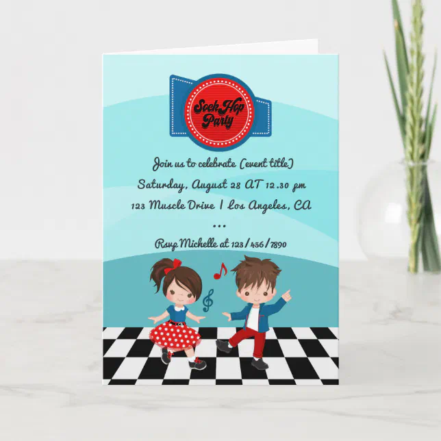 4th July Sock Hop Party Invitation | Zazzle