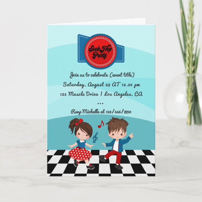 4th July Sock Hop Party Invitation | Zazzle