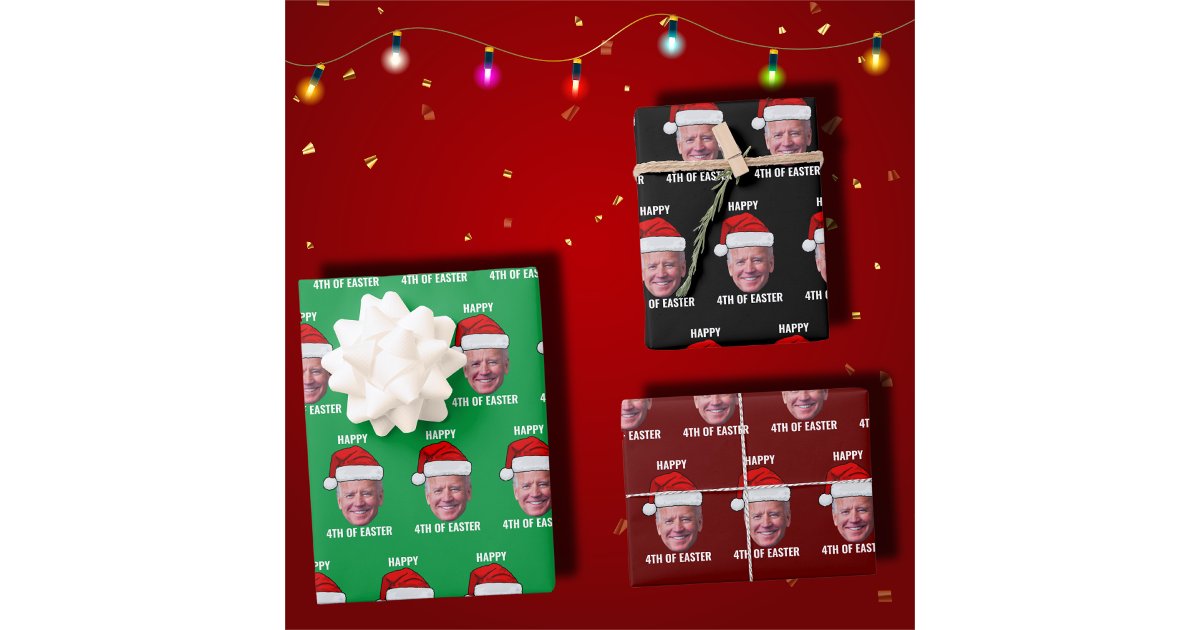 4th Of Easter Funny Happy 4th Of July Joe Biden Wrapping Paper Sheets ...