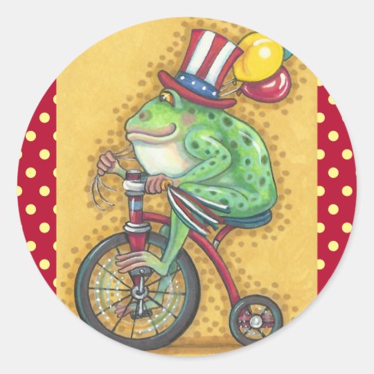 4th OF JULY AMERICANA FROG STICKER Round, Sheet | Zazzle.com