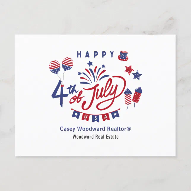 4th of July Appreciation and Referral Marketing Holiday Postcard | Zazzle