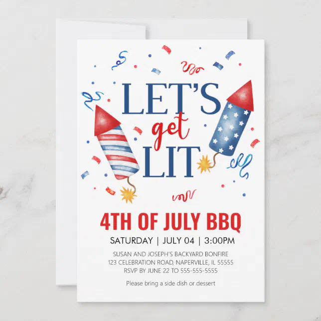 4th Of July Backyard BBQ Invitation Zazzle 4th Of July Backyard BBQ Invitation Zazzle