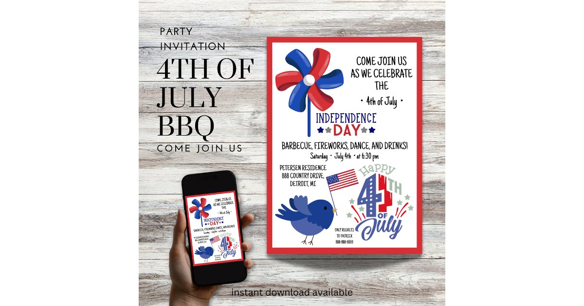 4th of July BBQ Come Join US Party Invitation | Zazzle