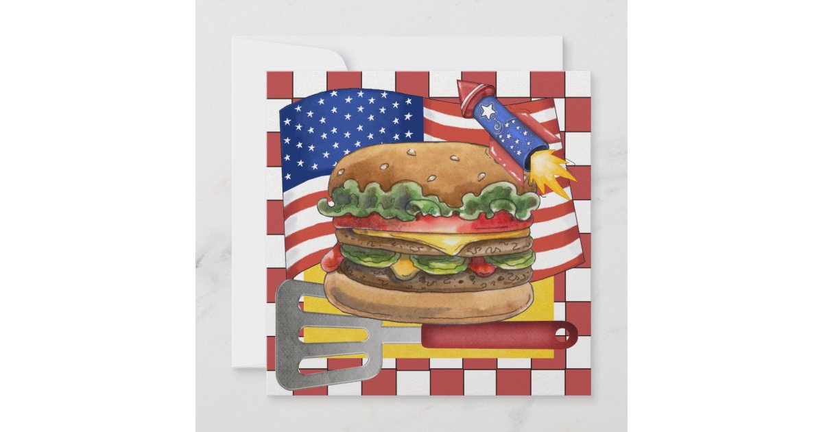 4th of July - BBQ Cook Out ! SRF Invitation | Zazzle