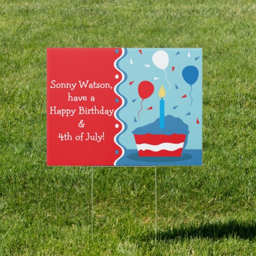 4th of July Birthday Party Yard Sign | Zazzle