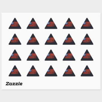 4th of July Brushed American Flag For Patriots Triangle Sticker | Zazzle
