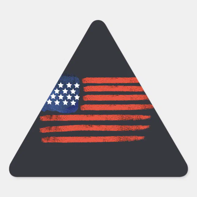 4th of July Brushed American Flag For Patriots Triangle Sticker | Zazzle