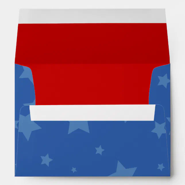 4th of July Envelope A7 Blue Stars & Red | Zazzle