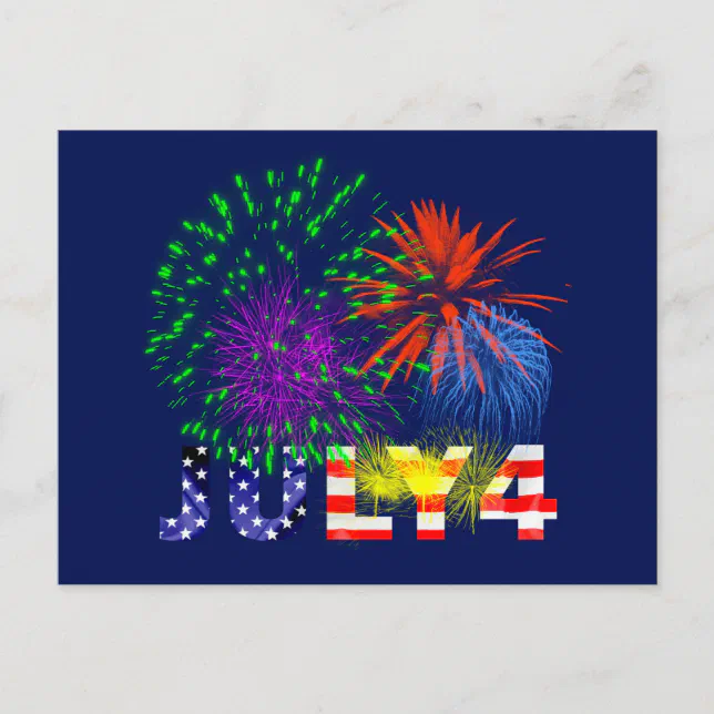 4th of July Fireworks Postcard | Zazzle