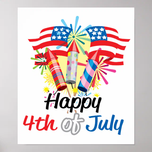 4th of July Fireworks Poster | Zazzle