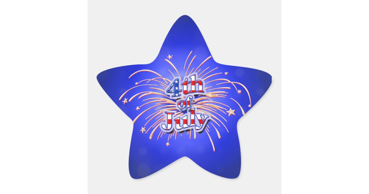 4th of July Fireworks Star Sticker | Zazzle