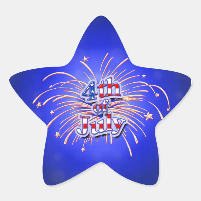 4th of July Fireworks Star Sticker | Zazzle