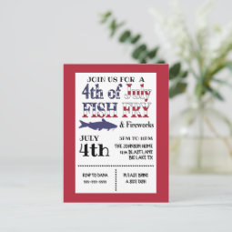 4th of July Fish Fry Invitation Postcard | Zazzle