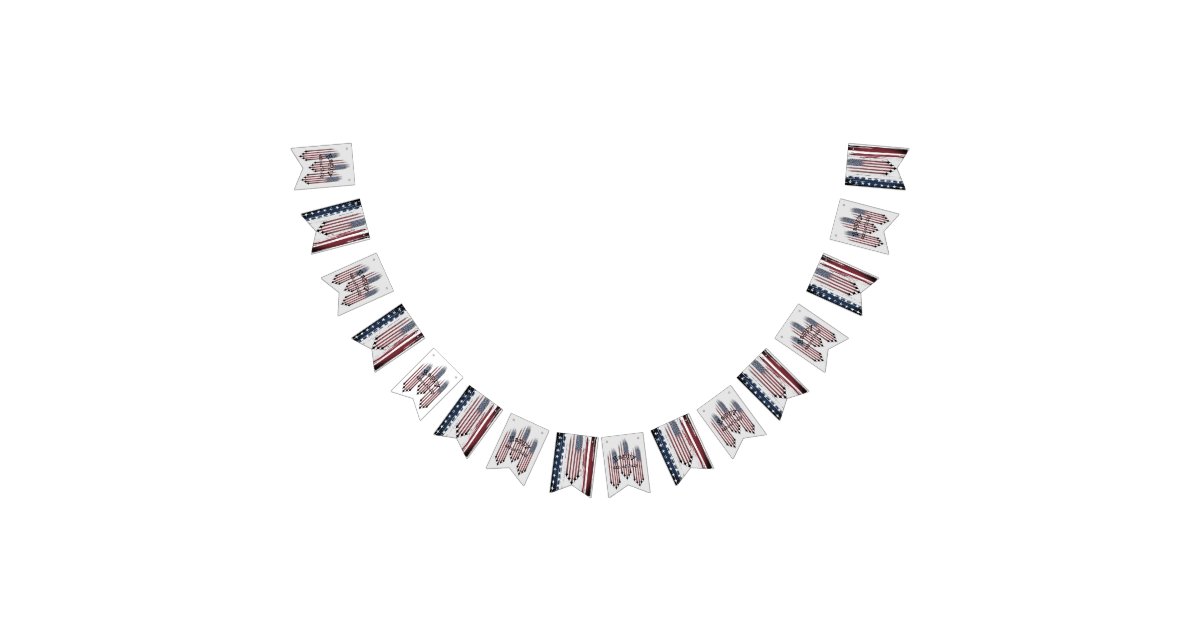4th of July flag Custom bunting banner swallowtail | Zazzle