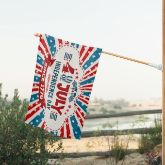 4th of July House Flag | Zazzle
