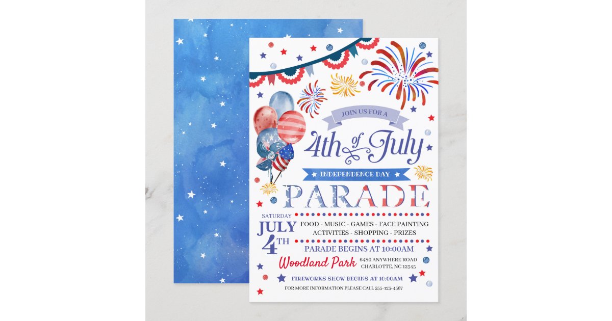 4th of July Parade Flyer Invitation | Zazzle