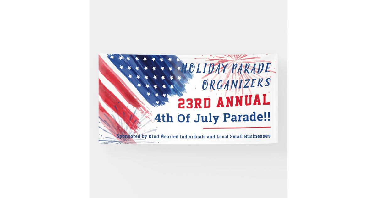 4th of July Parade Red White Blue Company Summer Banner | Zazzle