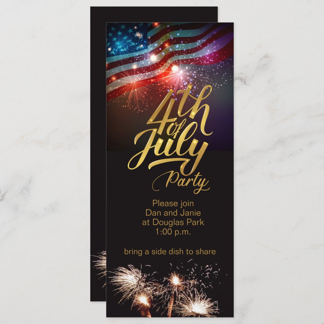4th of july party fireworks invitation | Zazzle